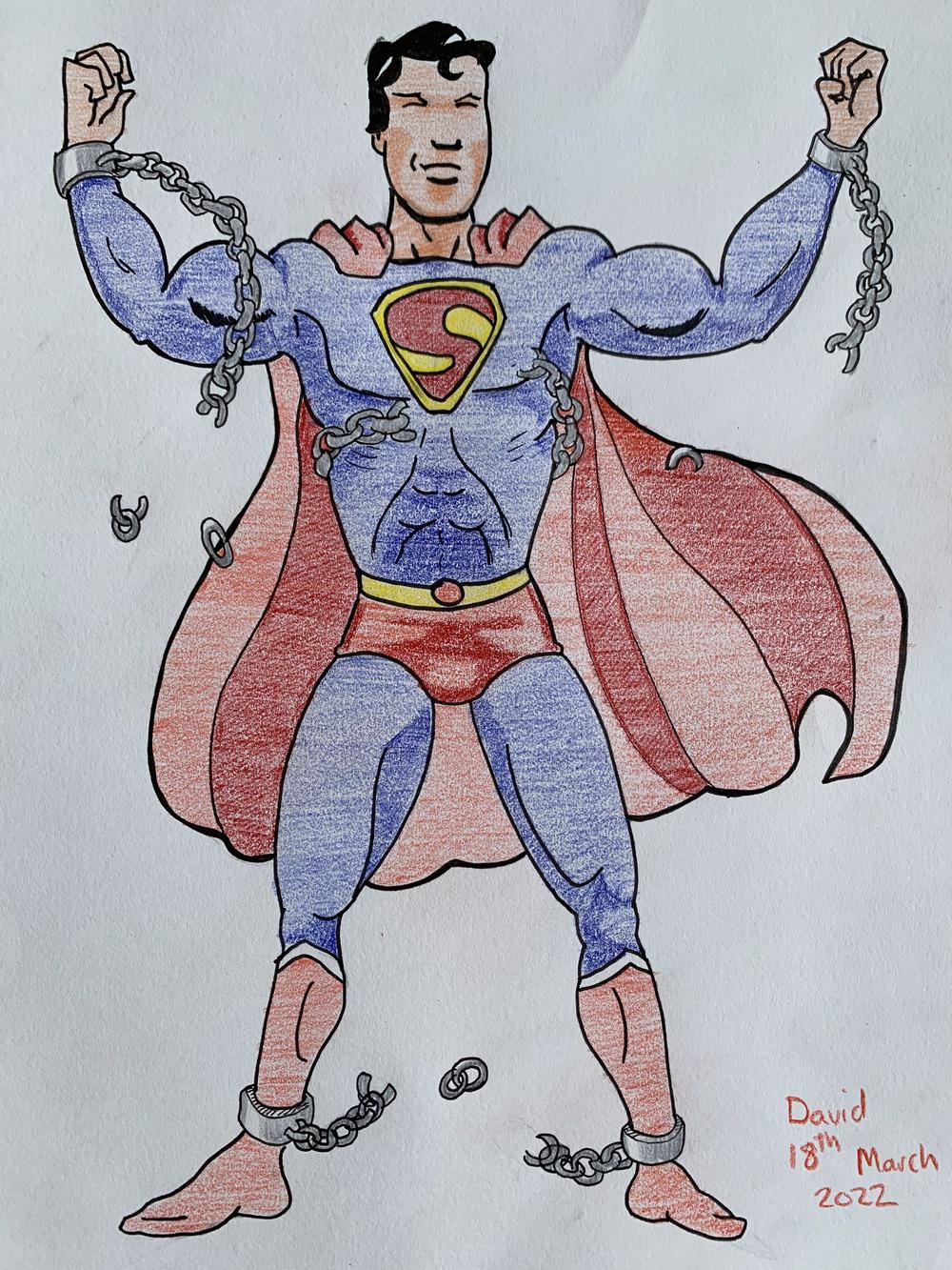 Superman Breaking Chains - David Bliss Art